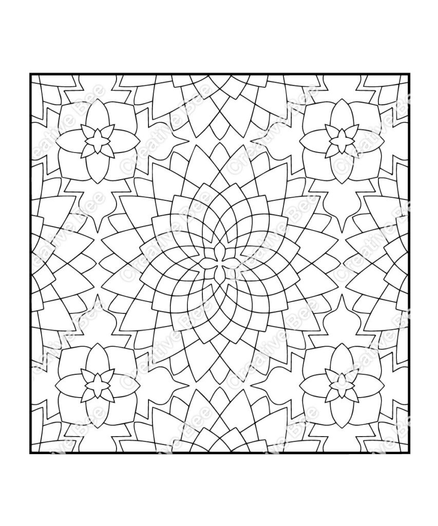Geometric Patterns Coloring Book Creative Bee